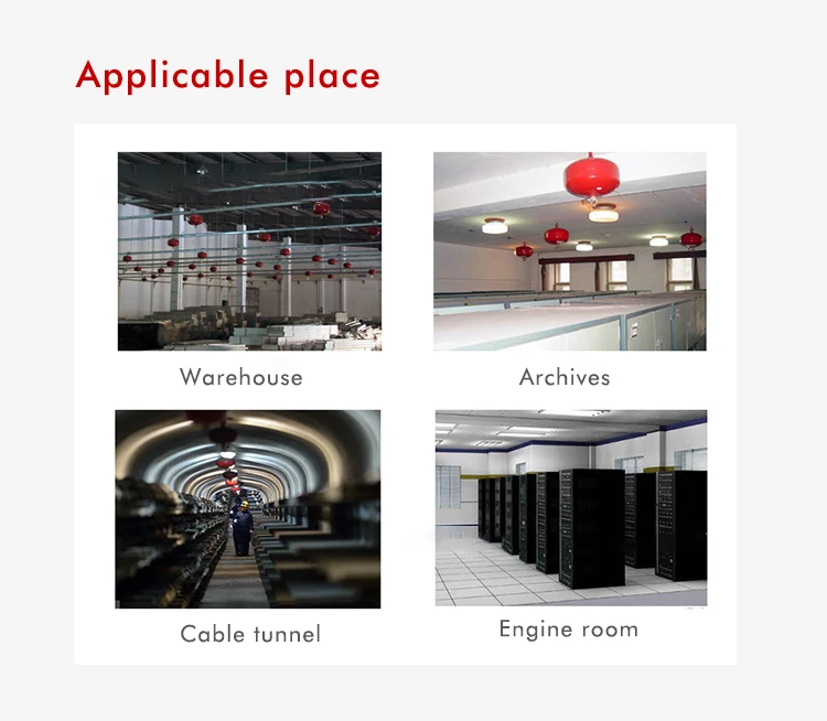 Hanging Type Gas Fire Suppression System Fm200/n1230/dry Powder Agent