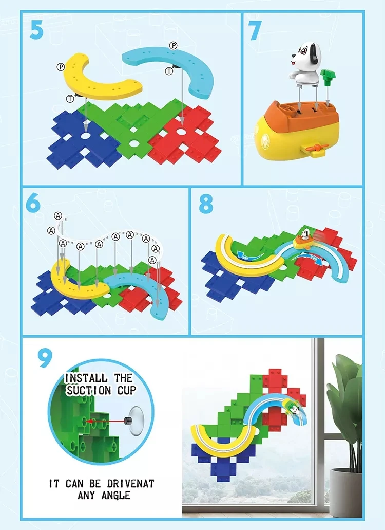 Education Kids Playing Track Puzzle Rail Car 44pcs Creative Diy ...