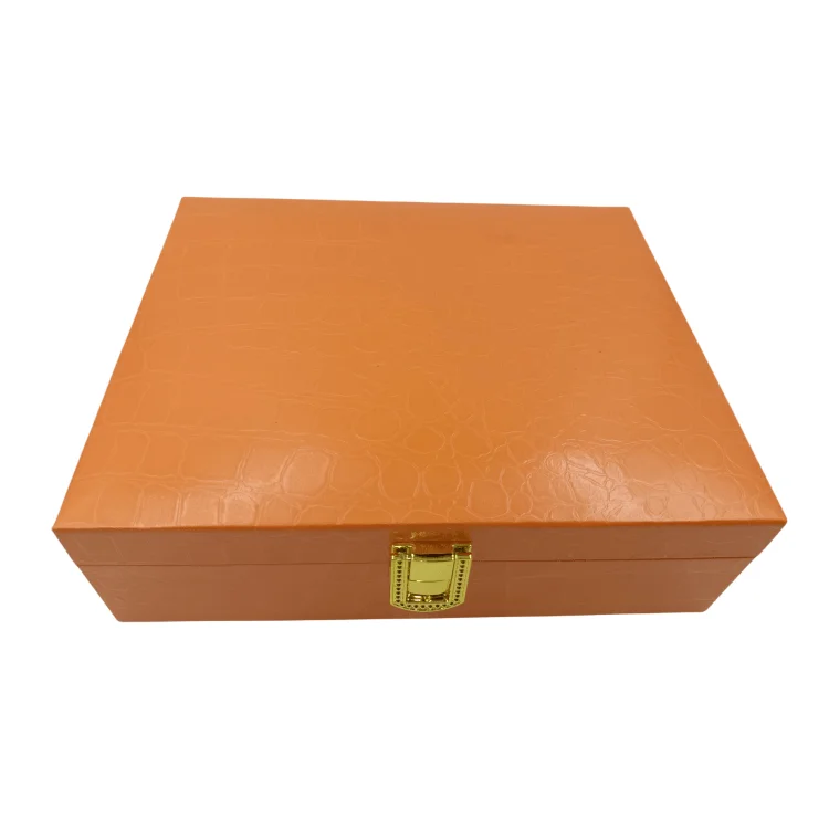 Haute Couture Logo Perfume Gift Box Orange Embossed Gift Box Skin Care ...