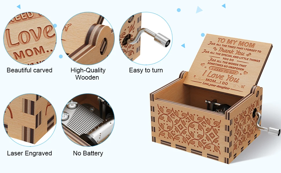 Cheap Wooden Hand Crank Crate Box Music Box Piano Music Box - Buy Wood ...