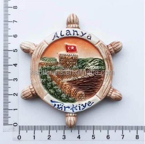 Resin 3d Rudder Shape Alanya Turkey Refrigerator Magnet Hand Drawn ...