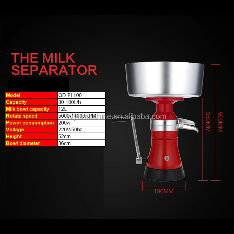 80L/H Electric Milk Centrifuge Separator High Quality Cheese Butter ...