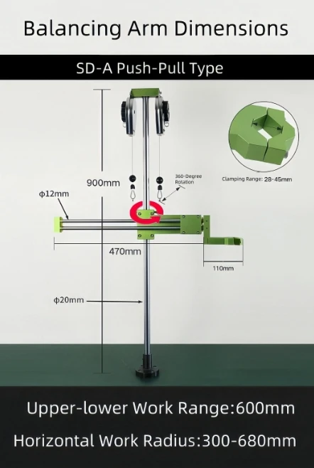 SUDONG Torque Linear Reaction Arms Tool Balancer for SD-A