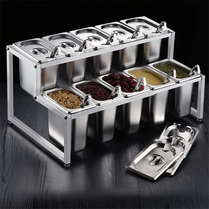 Commercial 2023 Rack Serving Buffet Milk Tea Shop Salad Bowl Tray Basin ...