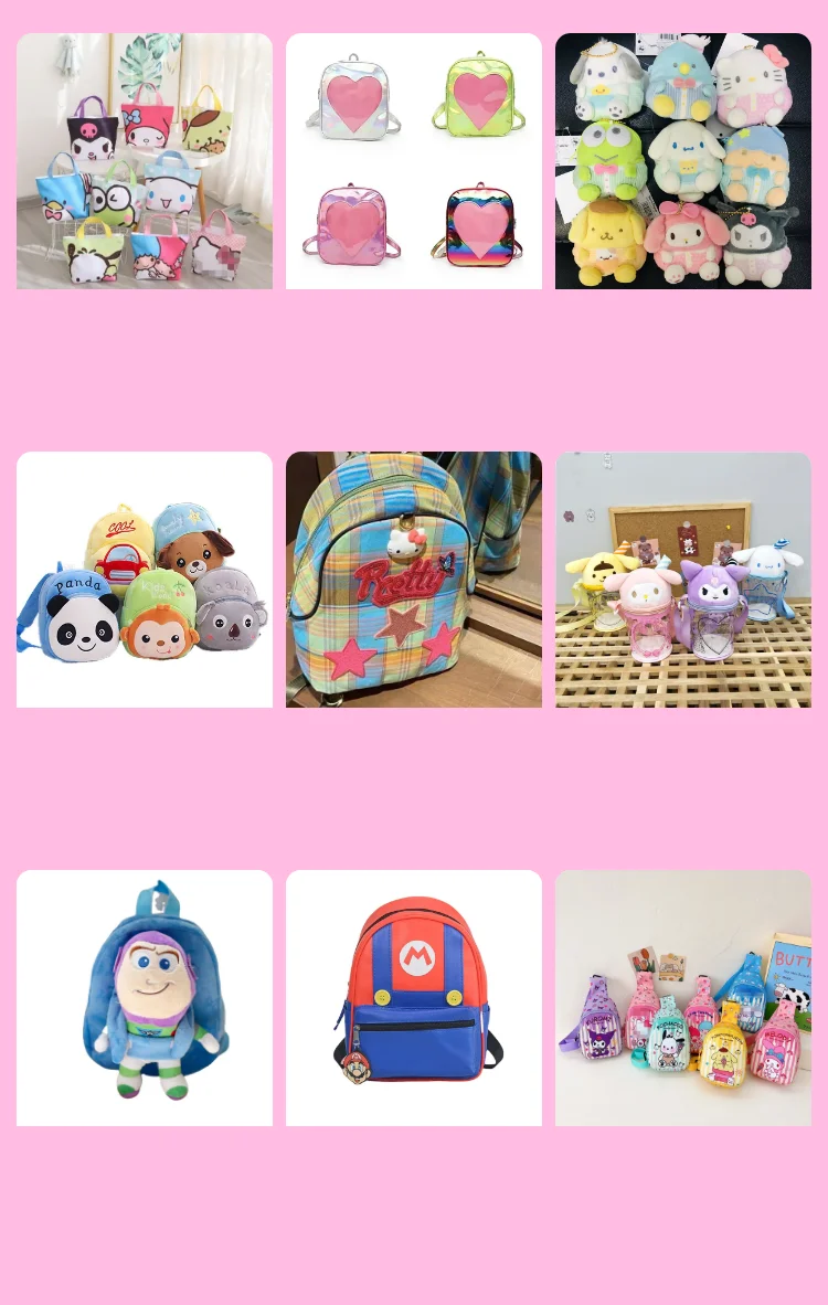 Sanrioes Plush Bag Anime Cinnamoroll Kuromi Melody Soft Stuff Handbag ...