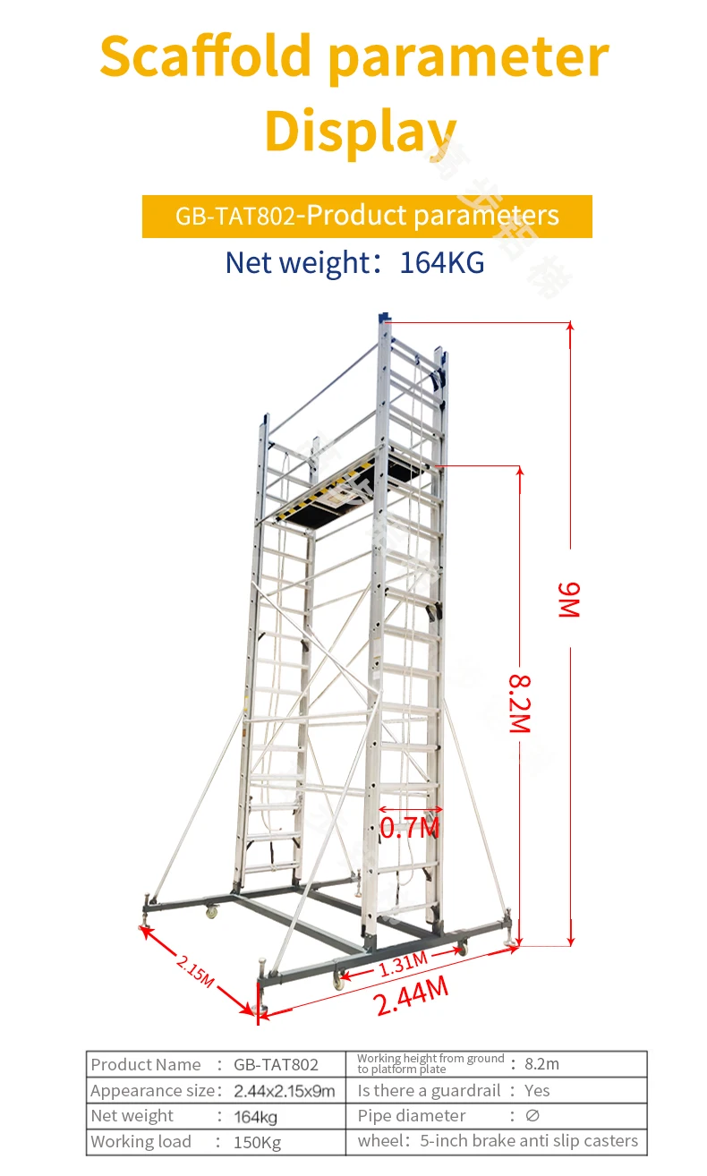 Metallic Andamio Ladder Type Frame With Telescoping Pulley for Scaffold ...