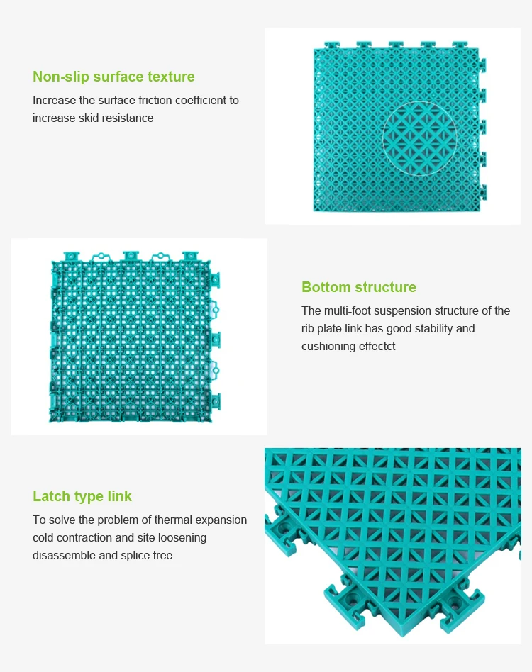 Eco-Friendly Interlocking Plastic Flooring Tiles for Outdoor Basketball ...