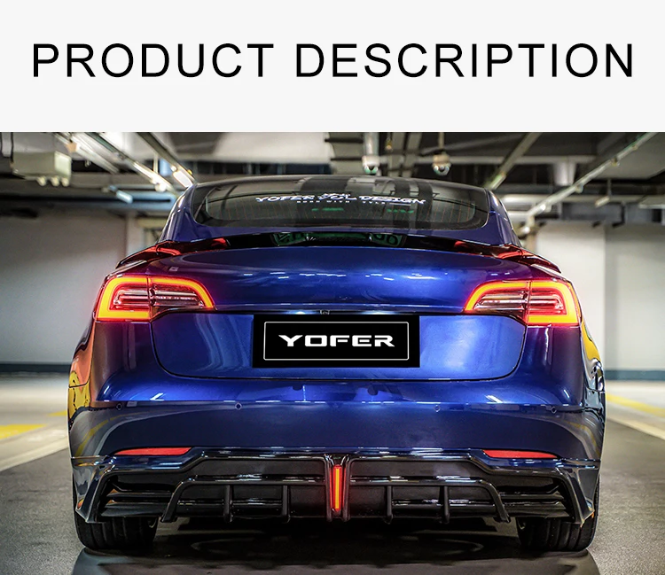 Yofer Factory Non Painted Car Rear Bumpers Spoiler Universal Diffuser ...