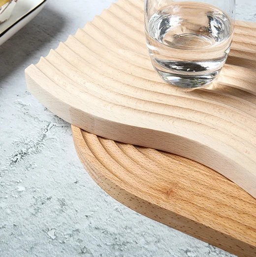 Water Ripple Tray Dim Sum Bread Plate Creative Wooden Chopping Board ...