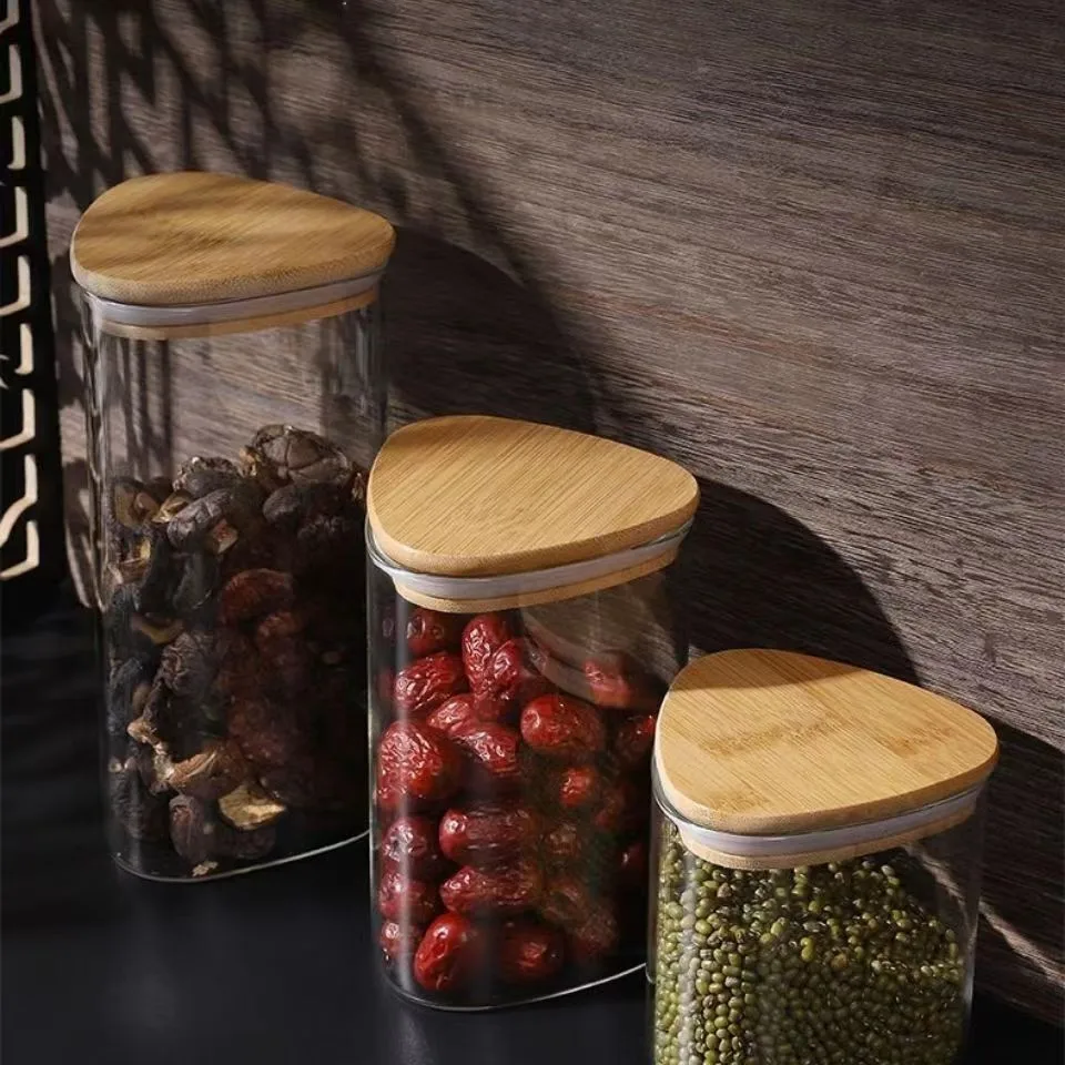 Triangular High Borosilicate Glass Airtight Jar Kitchen Storage Storage ...