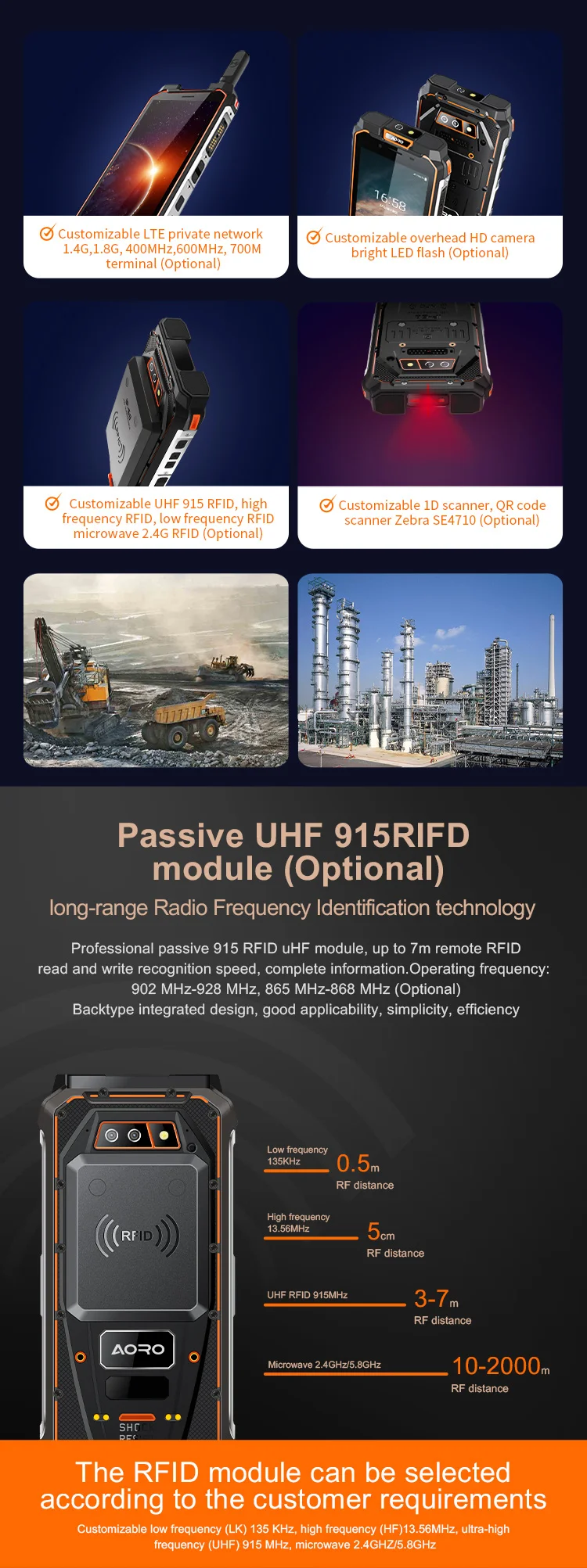 AORO POC IP68 VHF DMR Radio - Rugged Explosion Proof Phone