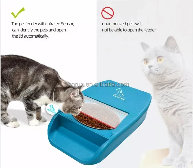 2024 New Microchip Rfid-sensing Pet Feeders Multi-pet Household ...