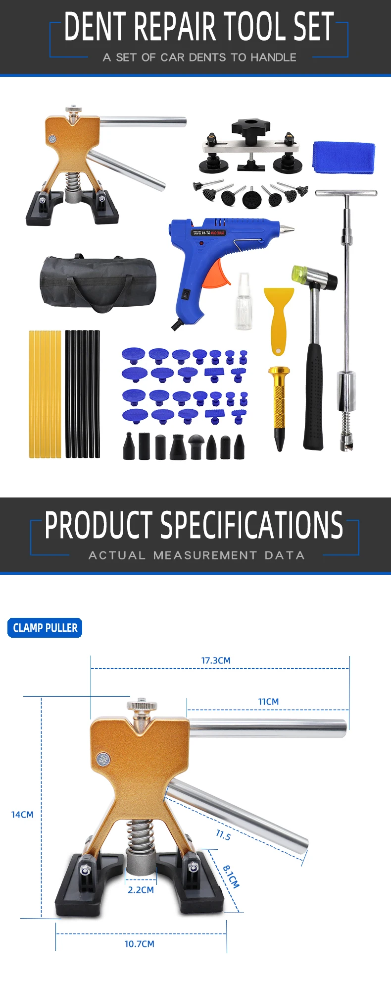 Body Repair Kits Car Dent Repair Tool Set, Traceless Repair, Paint-free ...