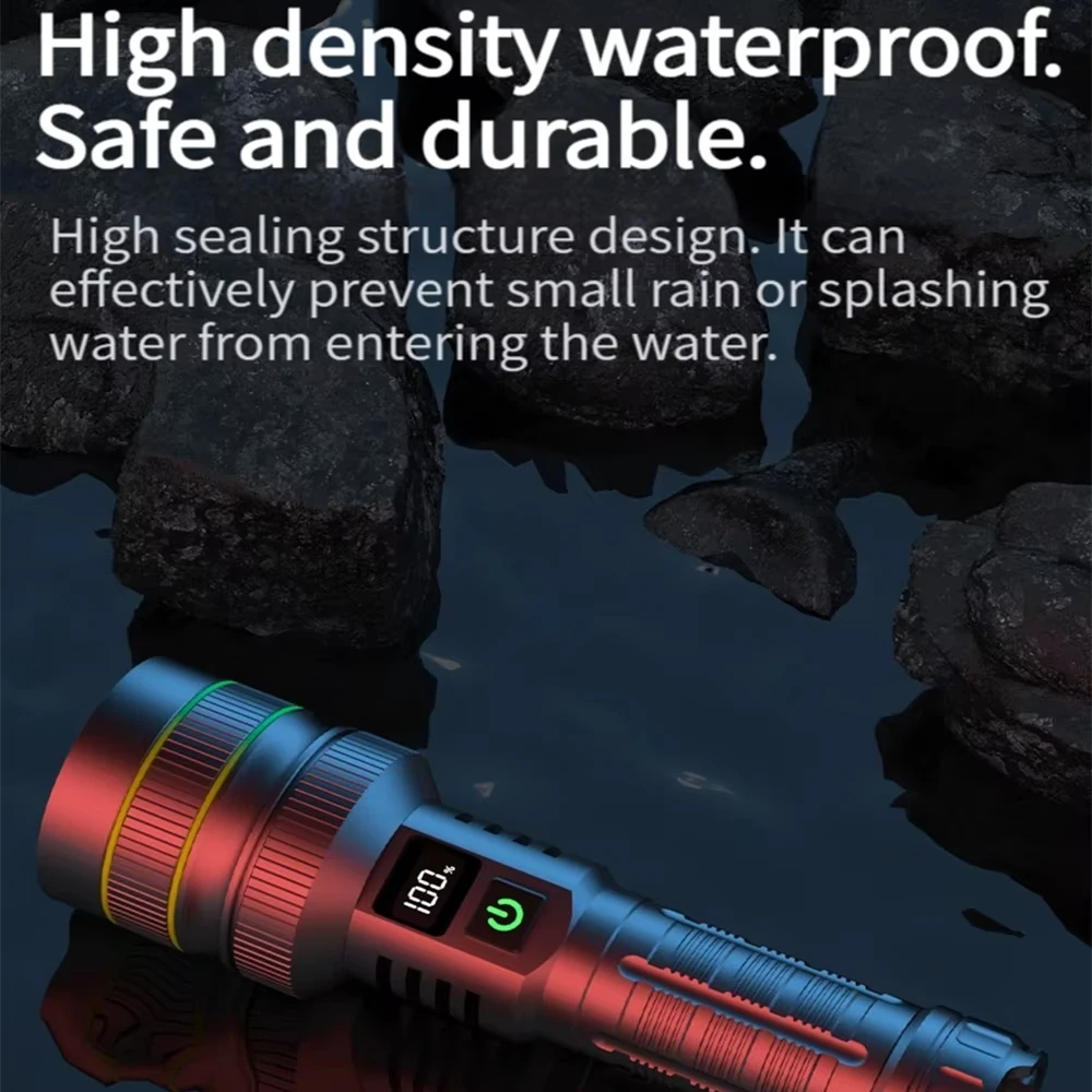 1500m Long Range Digital Power Display Rechargeable LED Torches