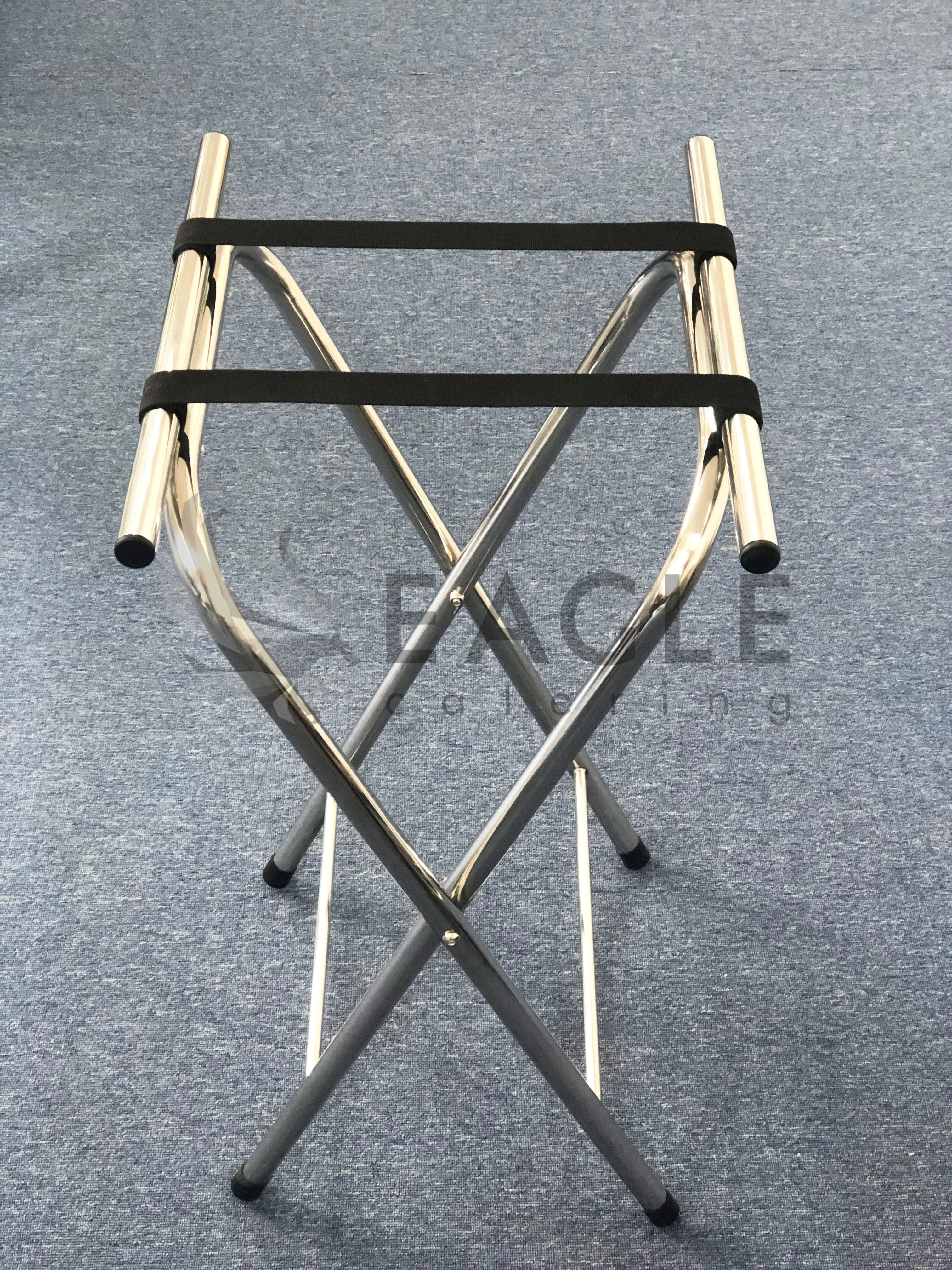 Hotel Amenities High Back Folding Luggage Rack Tray Stand Stainless ...