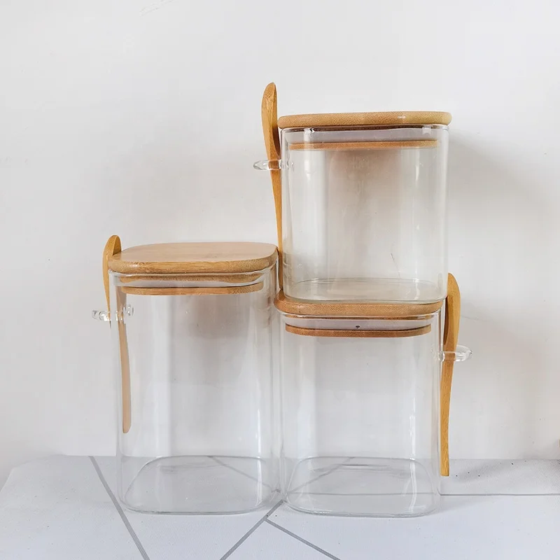 Glass Breakfast Overnight Oat Storage Jars Container With Lid And Spoon ...