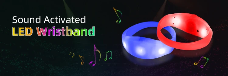 Flashing Silicone Bracelet With Bright Light Wristband Bracelets Sound ...