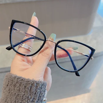 New Arrival Retro Metal Prescription Eyeglass Optical Frame Trendy Computer Eyewear Cat Eye ...