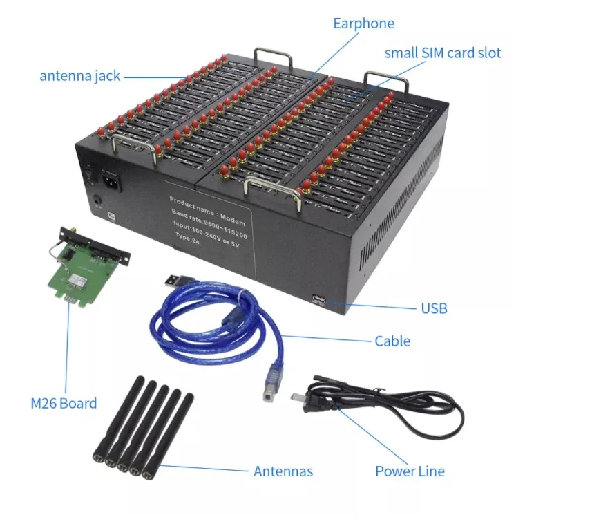 Gsm /4g Lte Modem 8/16/32/64 Port Multi Sim Card Sending And Receiving ...