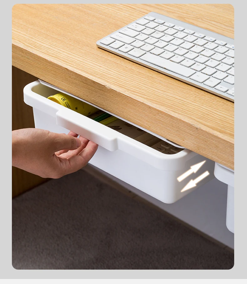 High Quality Under-desk Drawer Storage Box Under Table Hidden Drawer ...
