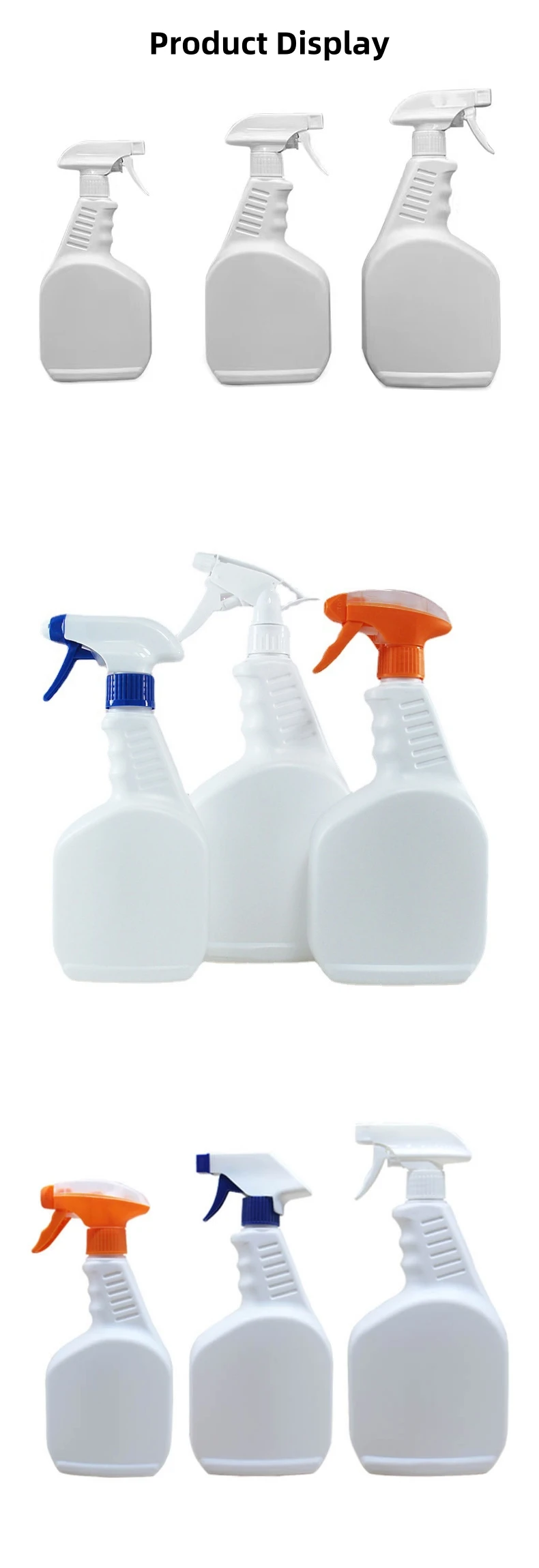 Custom Manual Button Spray Gun Transparent Cleaning Spray Bottle 500ml ...