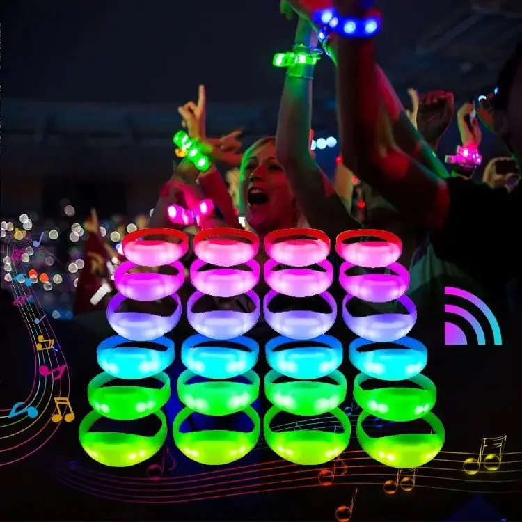 DMX Programmable LED Wristband Remote Controlled Bracelet for Party ...