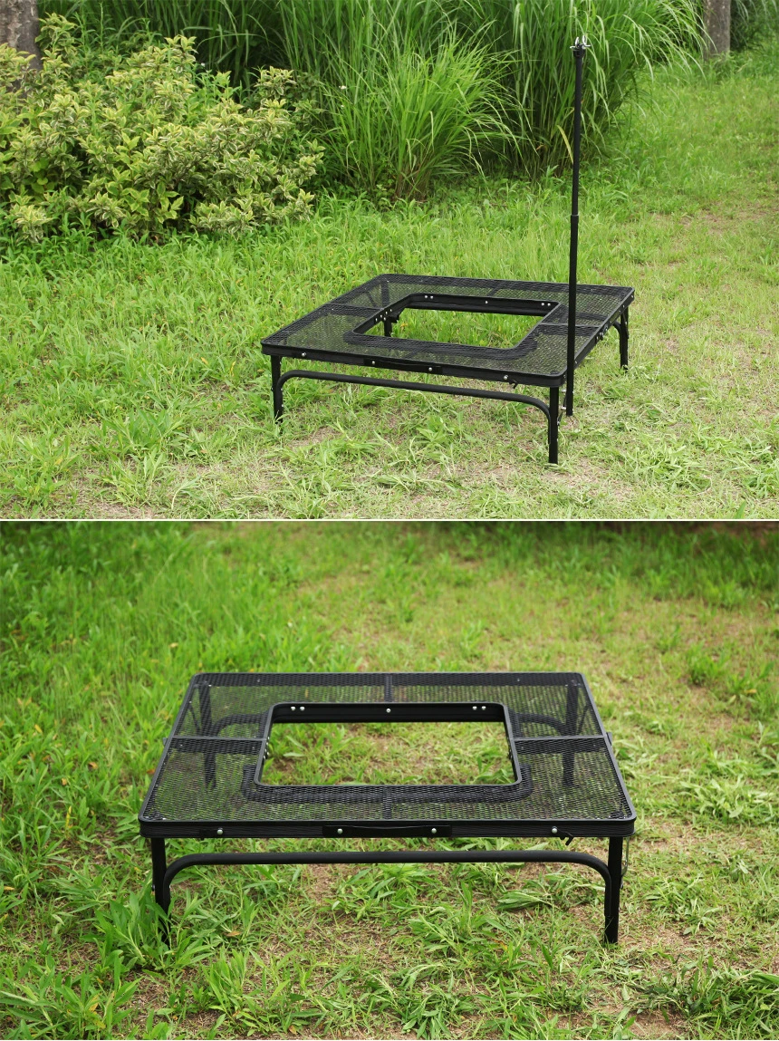Outdoor Folding Mesh Table Camping Grid Barbecue Table Camping Picnic ...