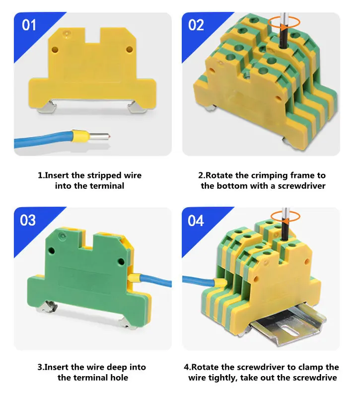 Din Rail Terminal Ek2.5/35 Ek4/35 Ek6/35 Ek 10/35 2.5mm Screw ...