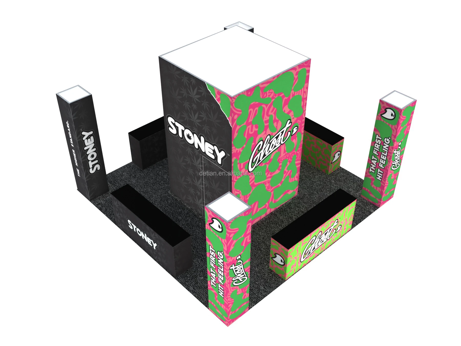 Modular Exhibit Booths Wood Design Watch Jewelry Display Mall Kiosk ...