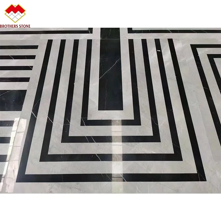 Modern Square Marble Medallion Waterjet Tiles For Floor Marble Waterjet ...