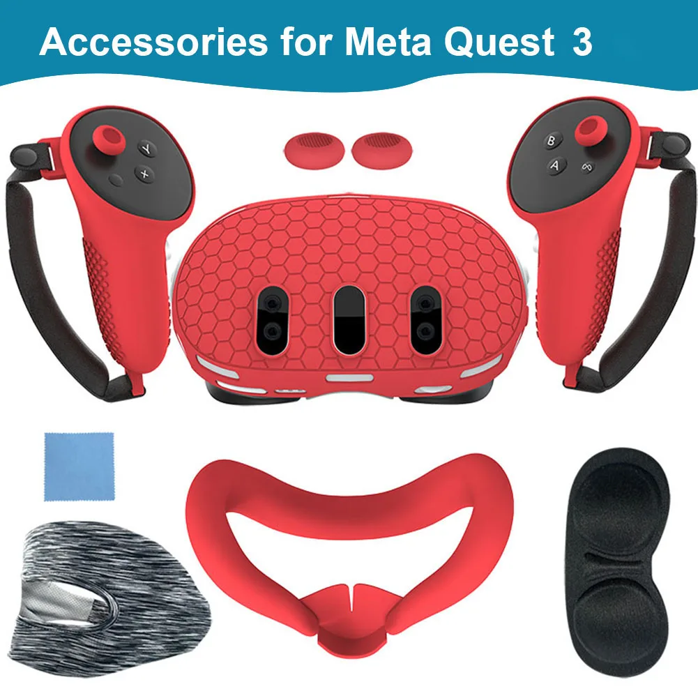 7 in 1 Silicone Oculus Case for Meta Quest 3 Controller & Accessories