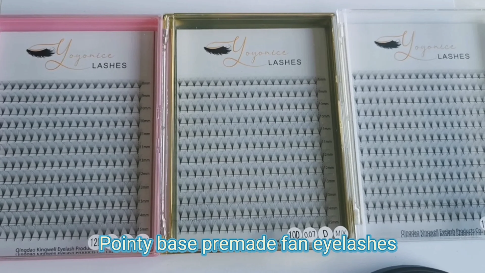 240 Fans Korean Pbt Black Wispy Pre Made Lashes Extensions 7d 8d 10d ...