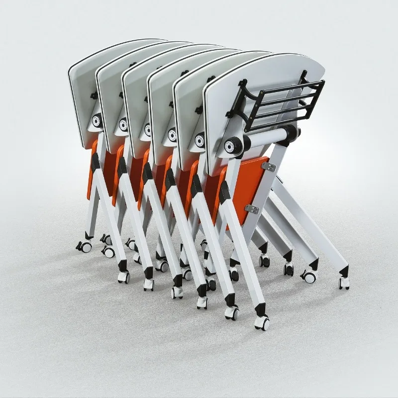 Folding Stackable Wooden Conference Table - Adjustable & Durable