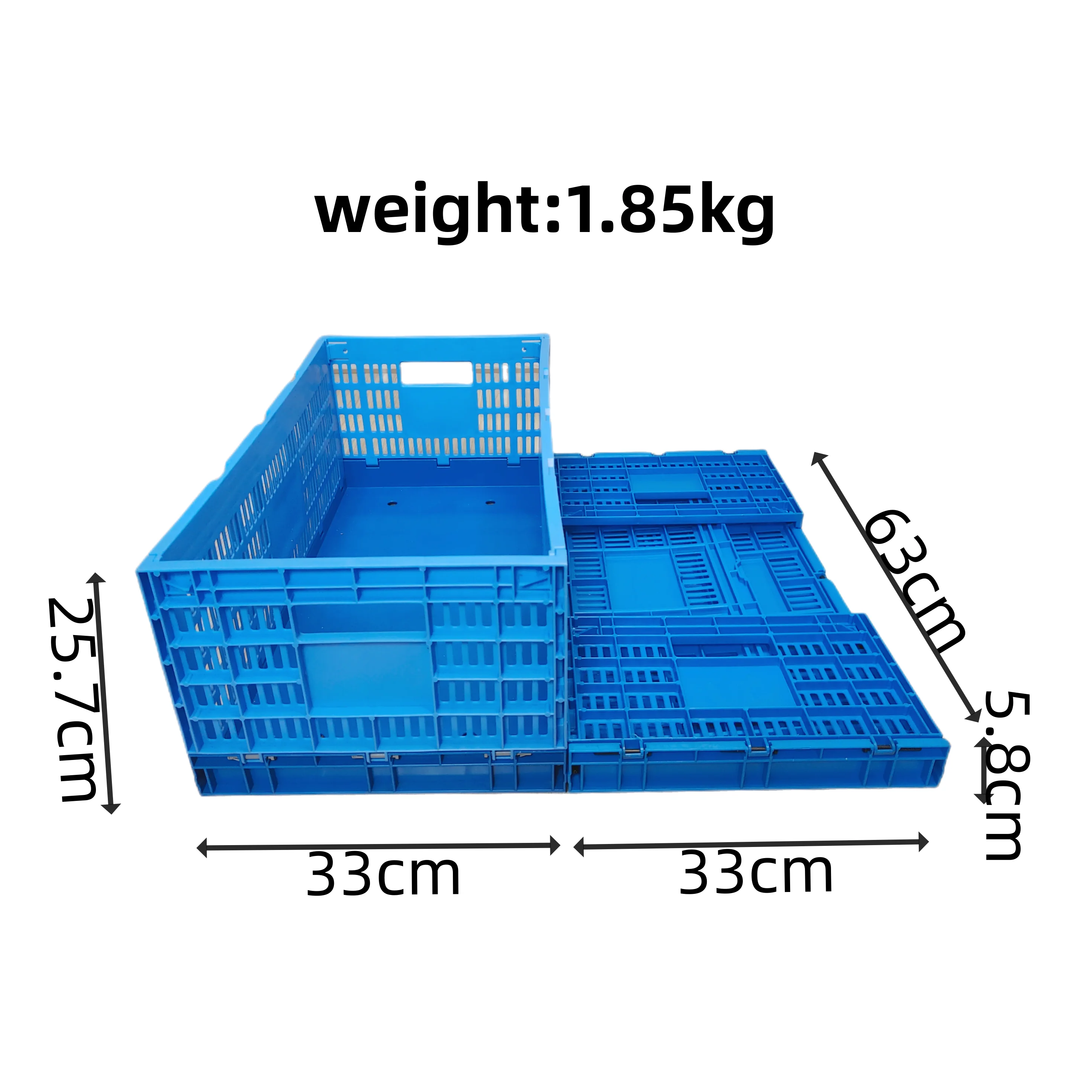 QS Heavy Duty Folding Plastic Containers Box Collapsible Crates for ...