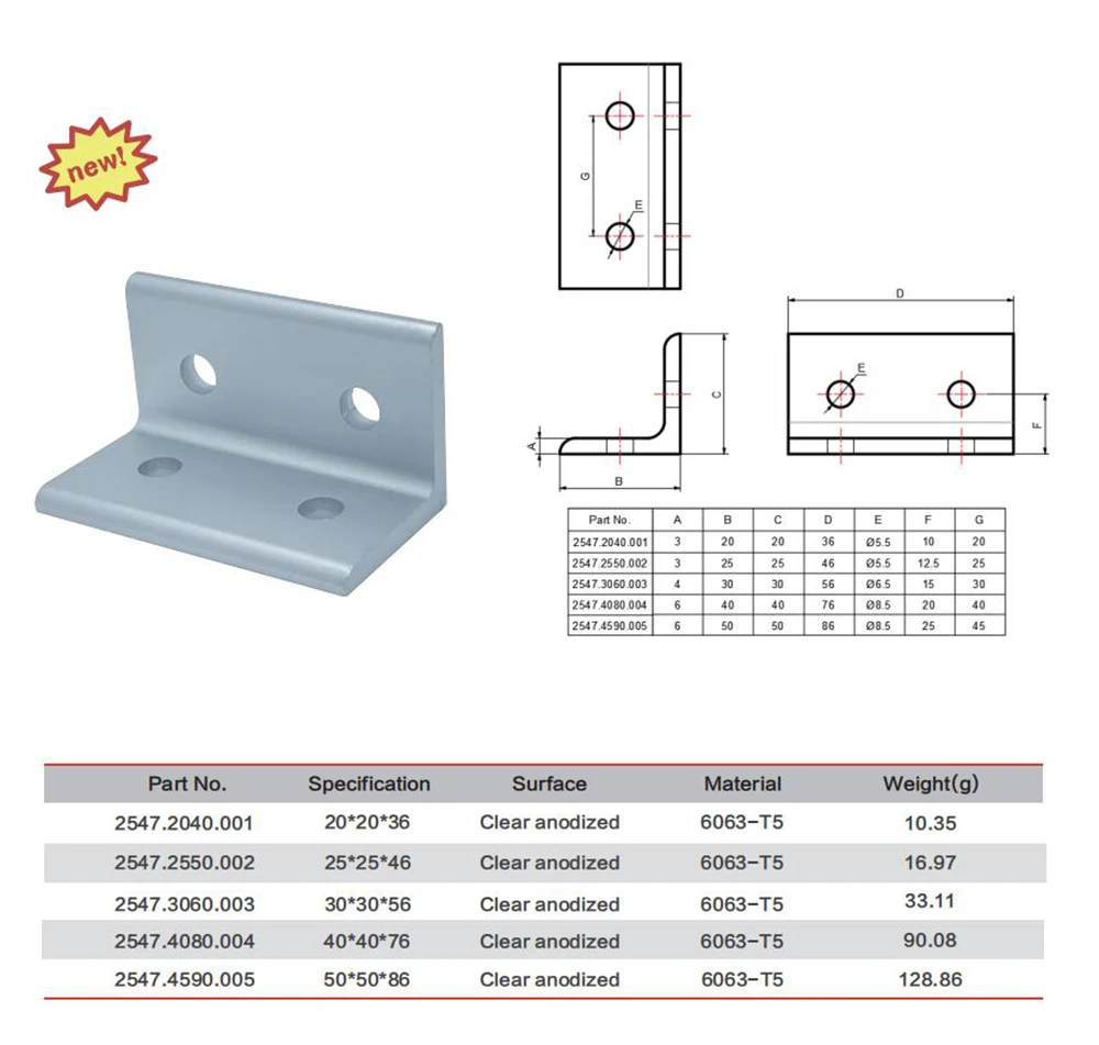 L Shaped Metal Angle Connector Inside Corner Bracket For 2040 2550 3060 ...