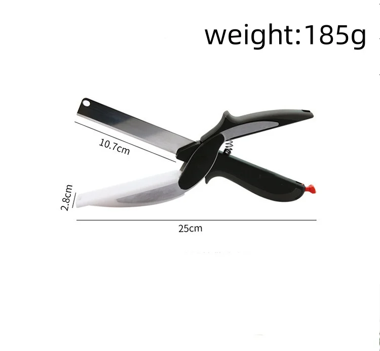 2-in-1 Clever Stainless Steel Kitchen Scissor Smart Food Chopper Cutter ...