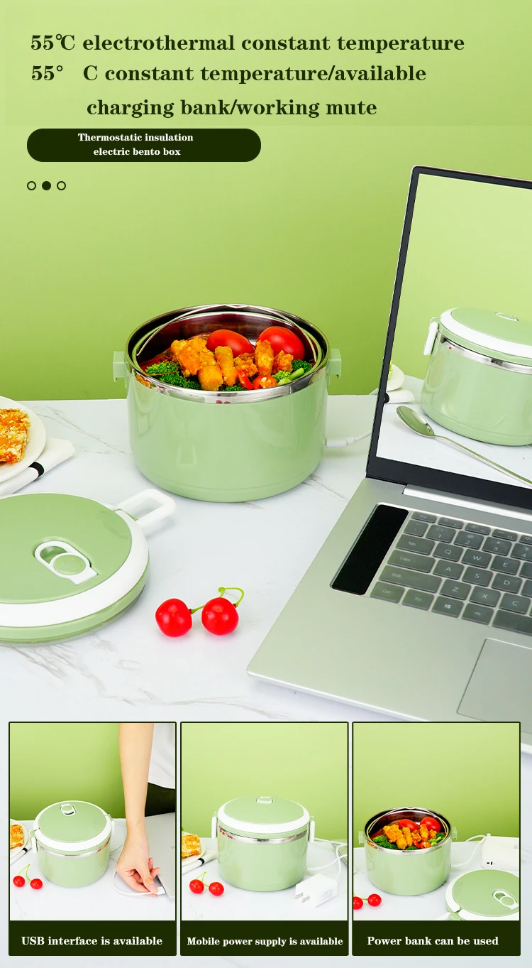 Stainless Steel Custom Portable Electric Lunch Box Warmer