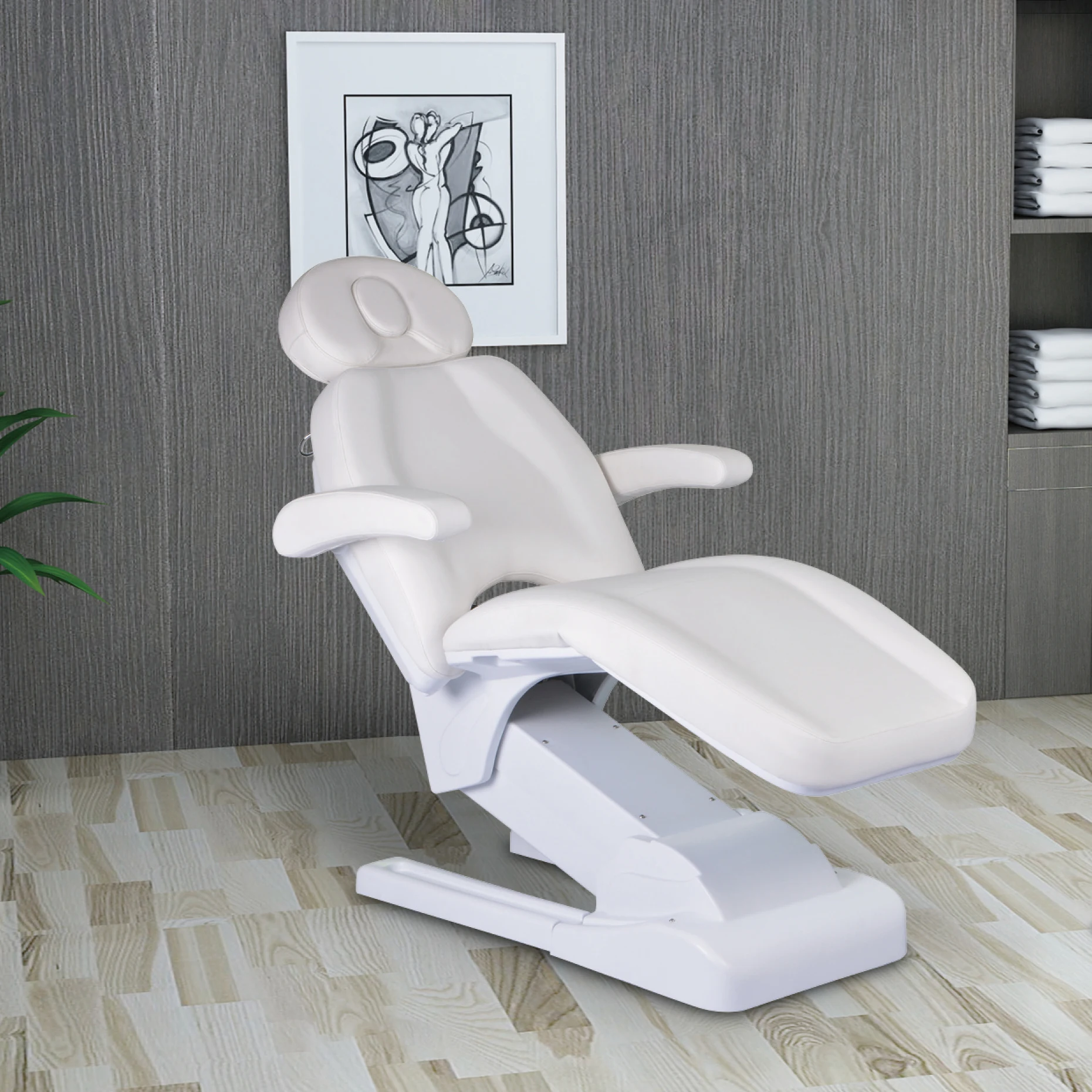 Modern medical chair podiatry beauty bed white electric patient tables ...