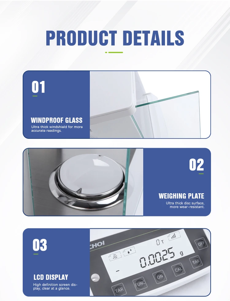 320g/0.0001g High-precision 0.1mg Electronic Analytical Balance Scale ...