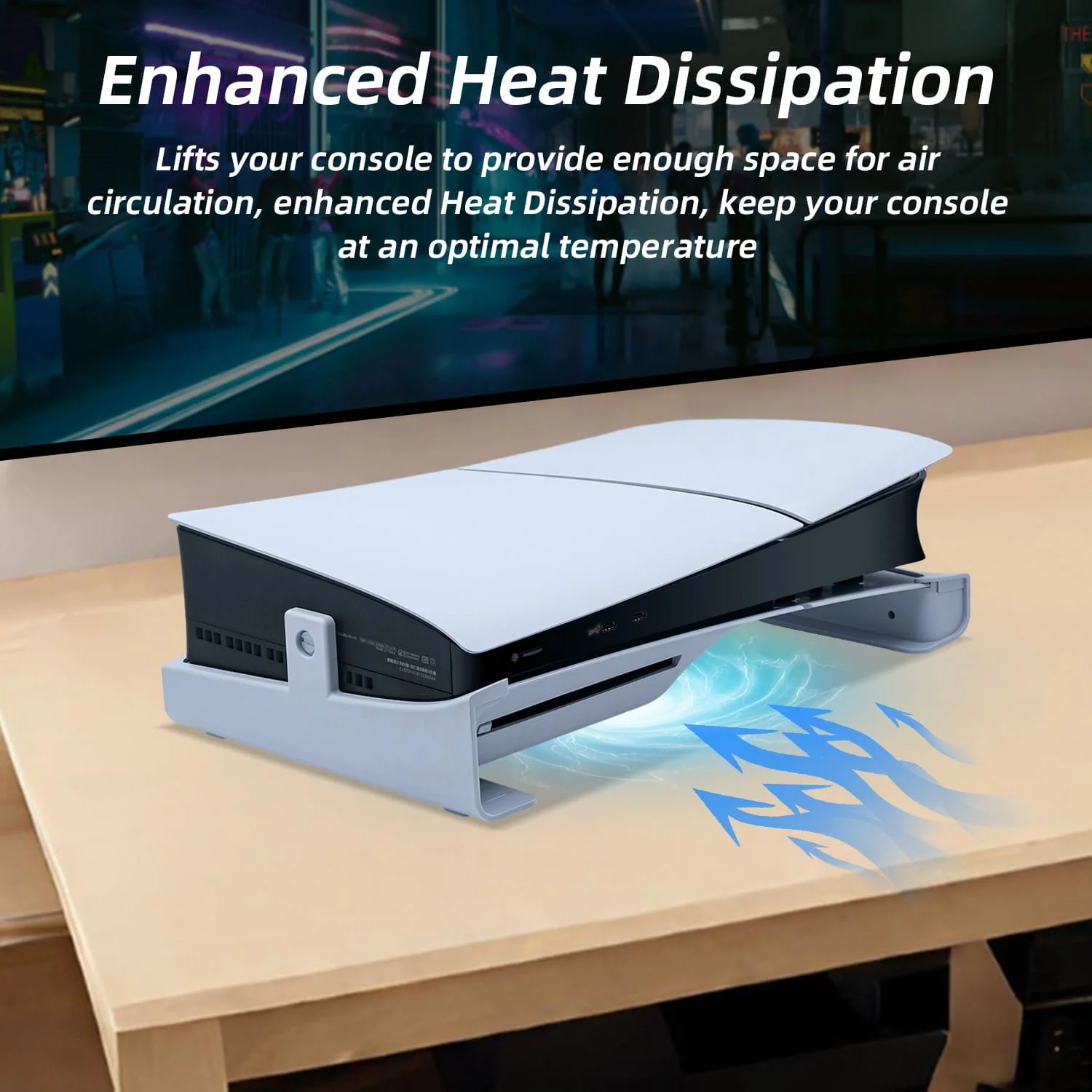 Aolion Horizontal Stand For Ps5 Slim Protective Base For Ps5 Slim De ...