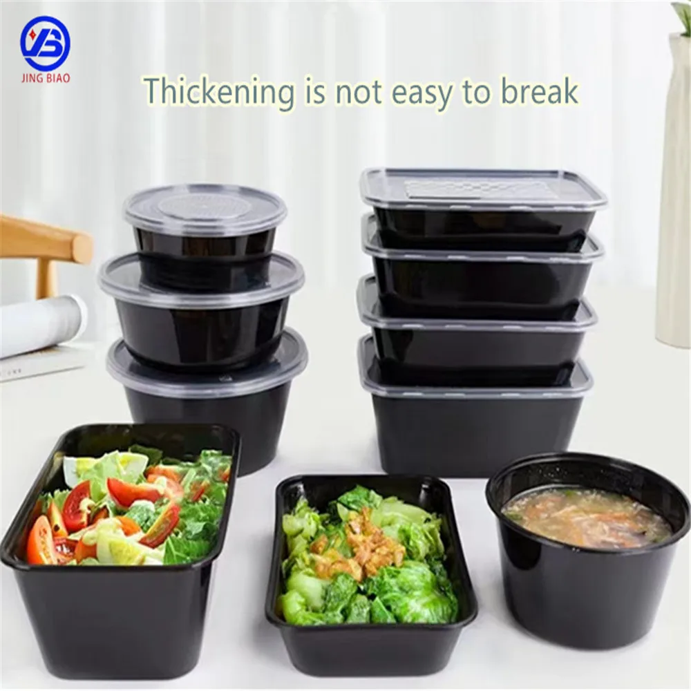 High Quality Black Base Microwavable Take Away Bento Food Container ...