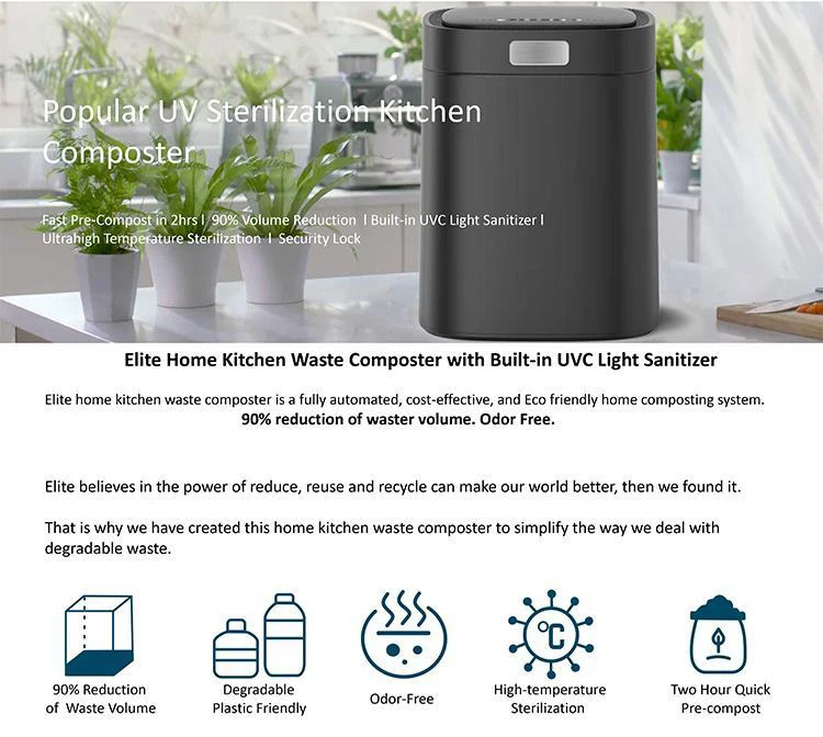 Household Fully Automatic Electric Kitchen Composter Organic Food Waste ...