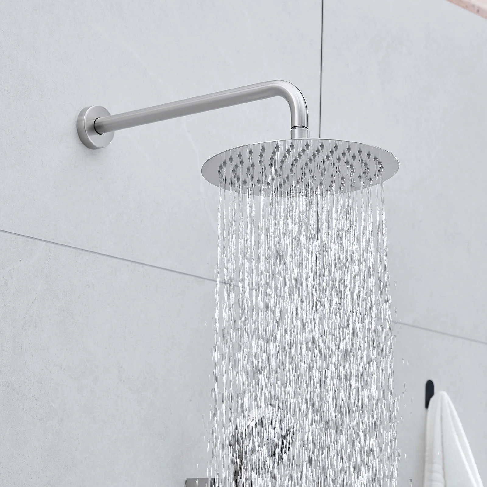 Modern 10-Inch Wall Mounted Shower System Complete with Round Shower ...