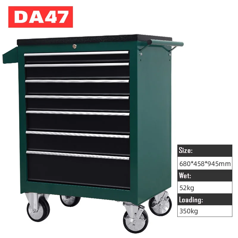 Metal Tool Trolley Workbench Rolling Box Trolley Drawers Lock Tool Cart ...