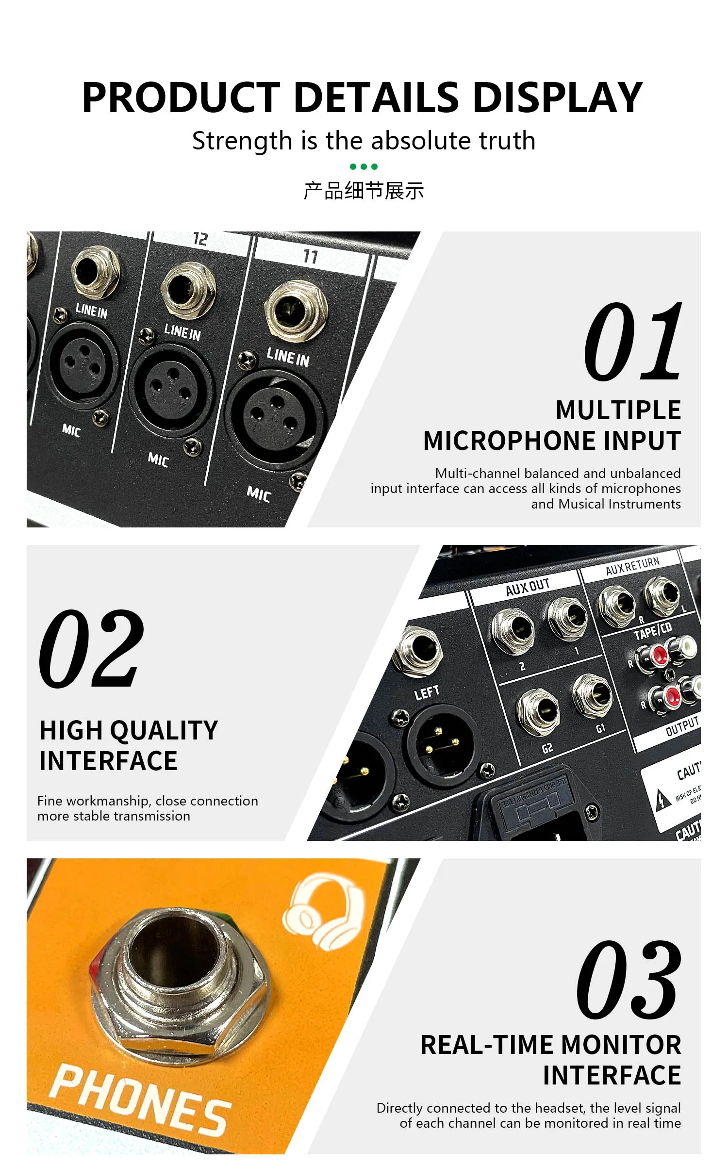 GAX-MV24 Professional Mixing Console - Clear Sound & 99 DSP