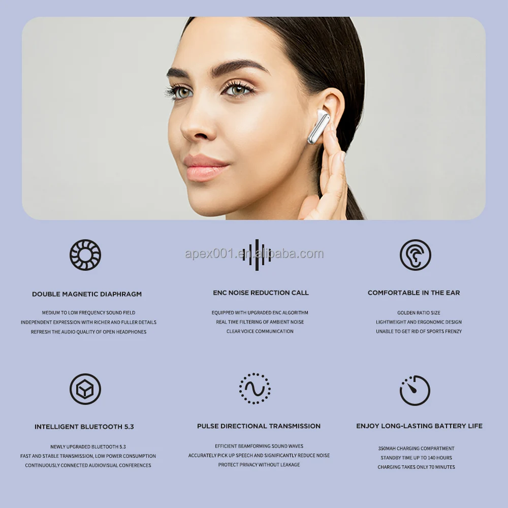 Popular Wireless Earbuds Bt 5.3 Headphones Led Power Display Hifi ...