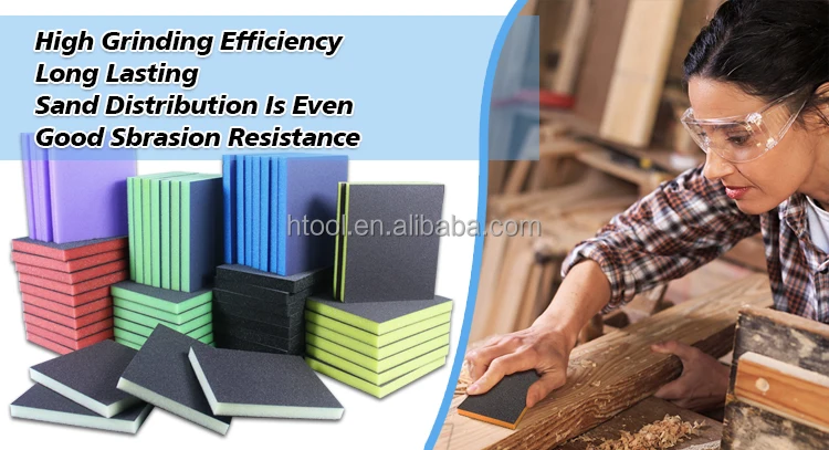 High Density Sponge Sanding Block 120# Wet Dry Sand Paper Brick Sanding ...