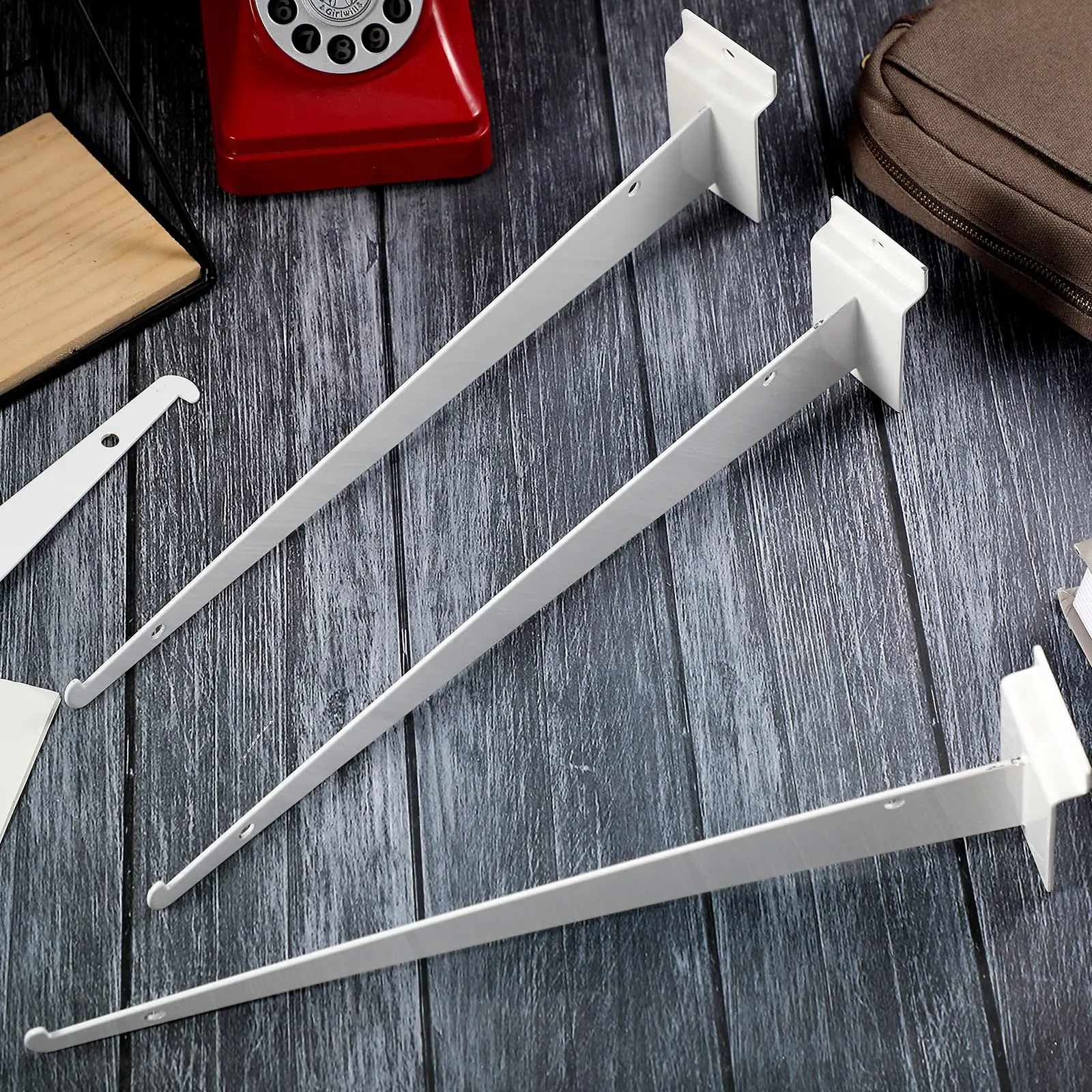 12 Inch Slatwall Shelf Bracket Metal Black Grid Wall Panel Accessories ...