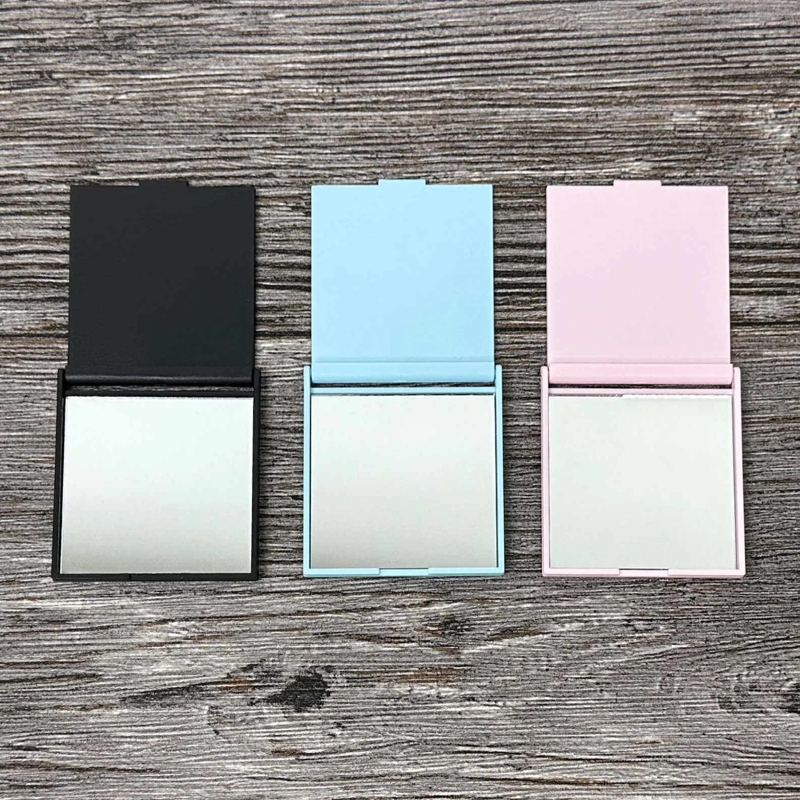 Custom Logo Square Compact Mirror Private Logo Plastic Single Side ...