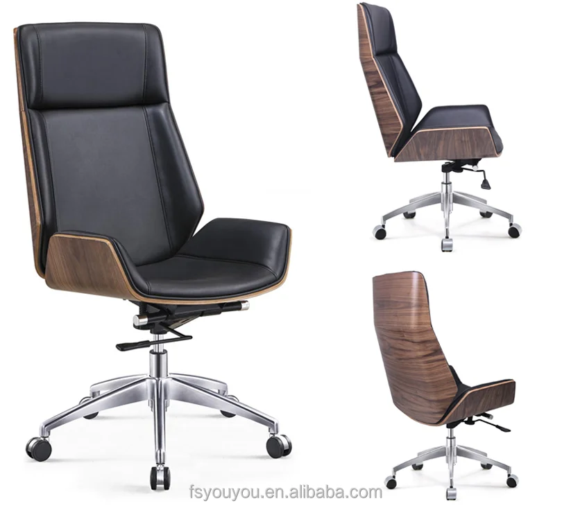 Modern Bent Wood Middle Back Office Room Chair Bentwood Back Boss Pu ...
